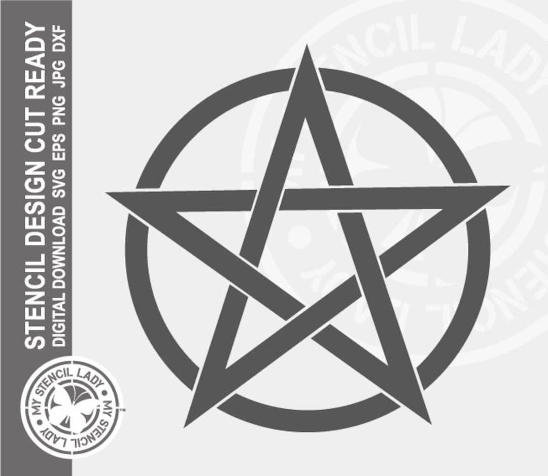 Pentagram 1684 Stencil Digital Download Laser Cricut Cut Ready Design ...