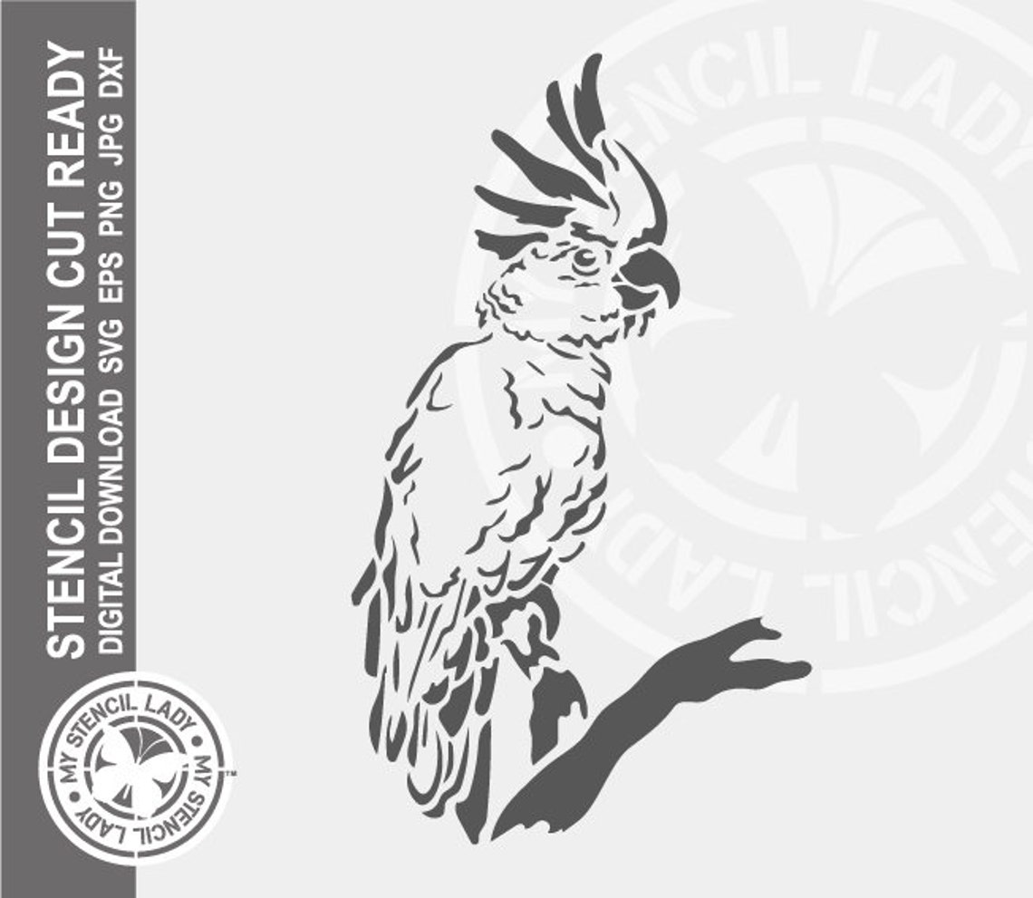 Cockatoo 1500 Stencil Digital Download Laser Cricut Cut Ready Design ...