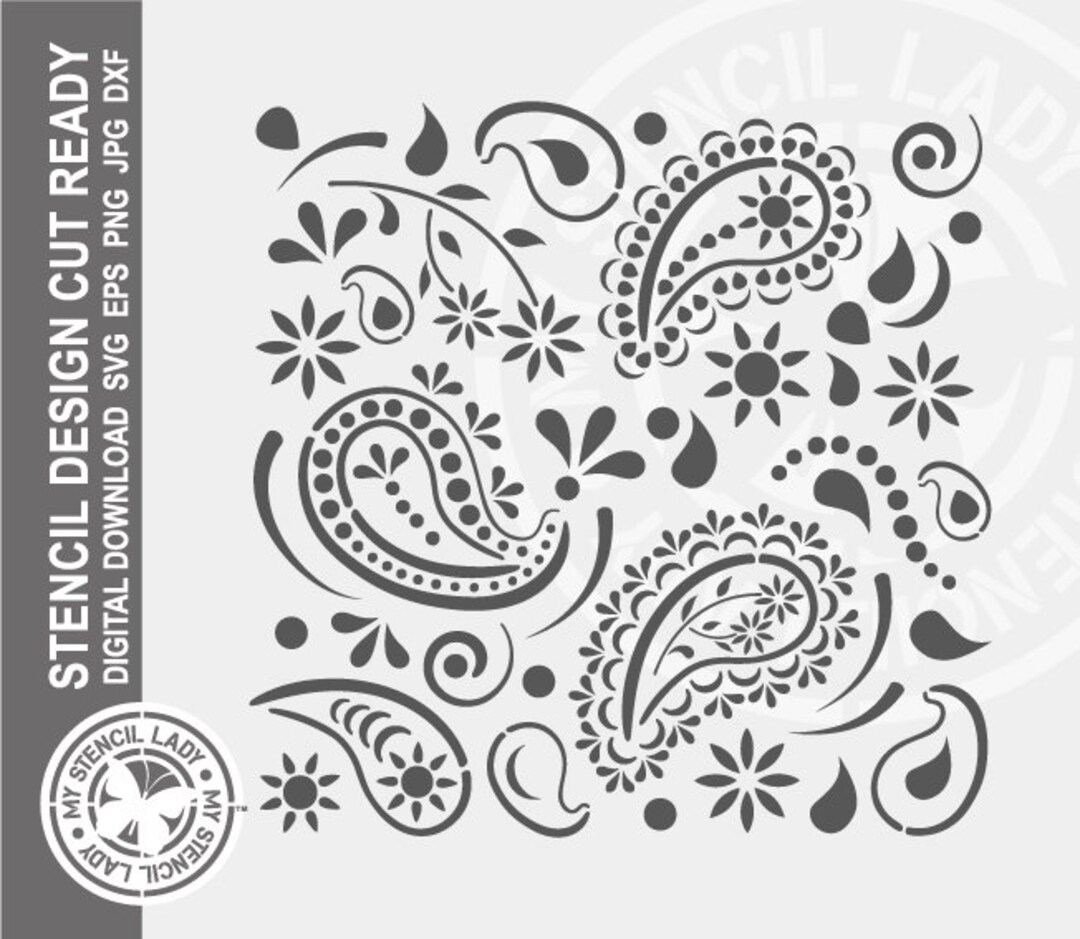 Paisley 103 Stencil Digital Download Laser Cricut Cut Ready Design ...