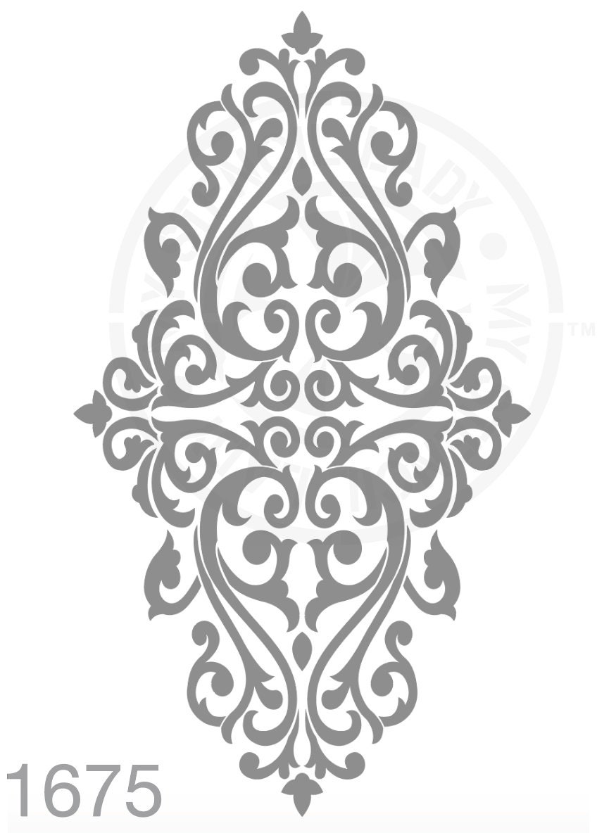 Damask Ornate Pattern Stencil 1675 Design Australian Reusable Art ...