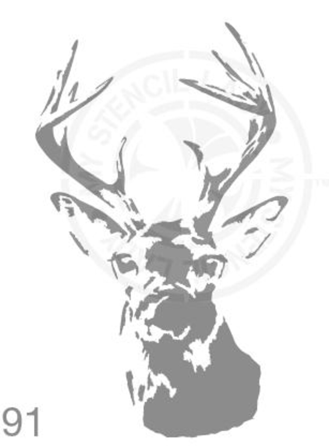 Deer Hand Drawn Illustration Stencil 091 Reusable Animals Fauna and ...