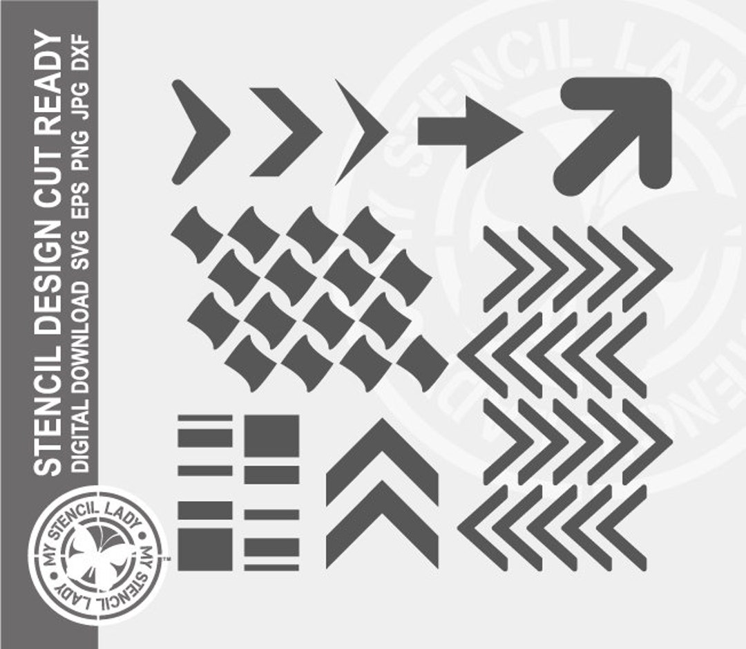 Arrow Mix 1005 Stencil Digital Download Laser Cricut Cut Ready Design ...