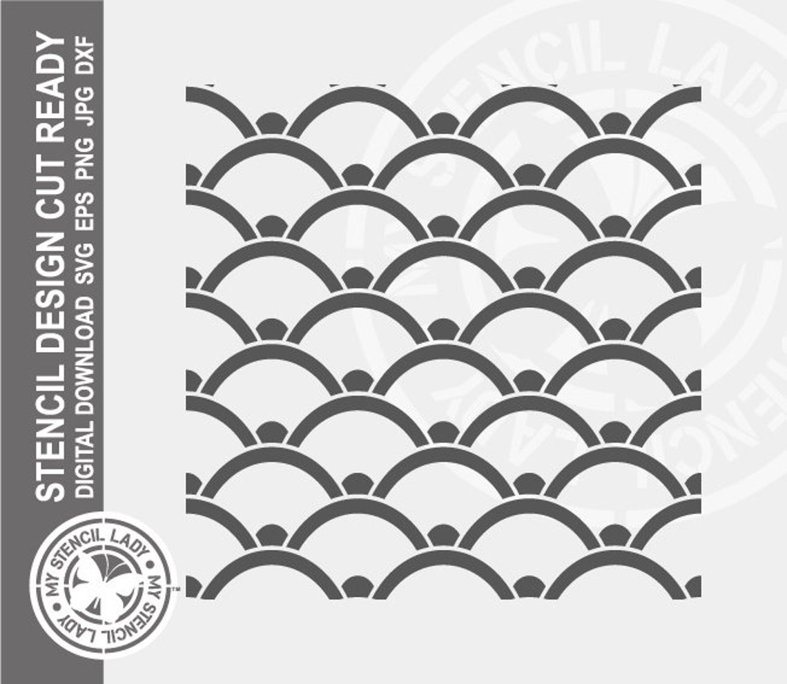 Fish Scale 1167 Stencil Digital Download Laser Cricut Cut Ready Design ...