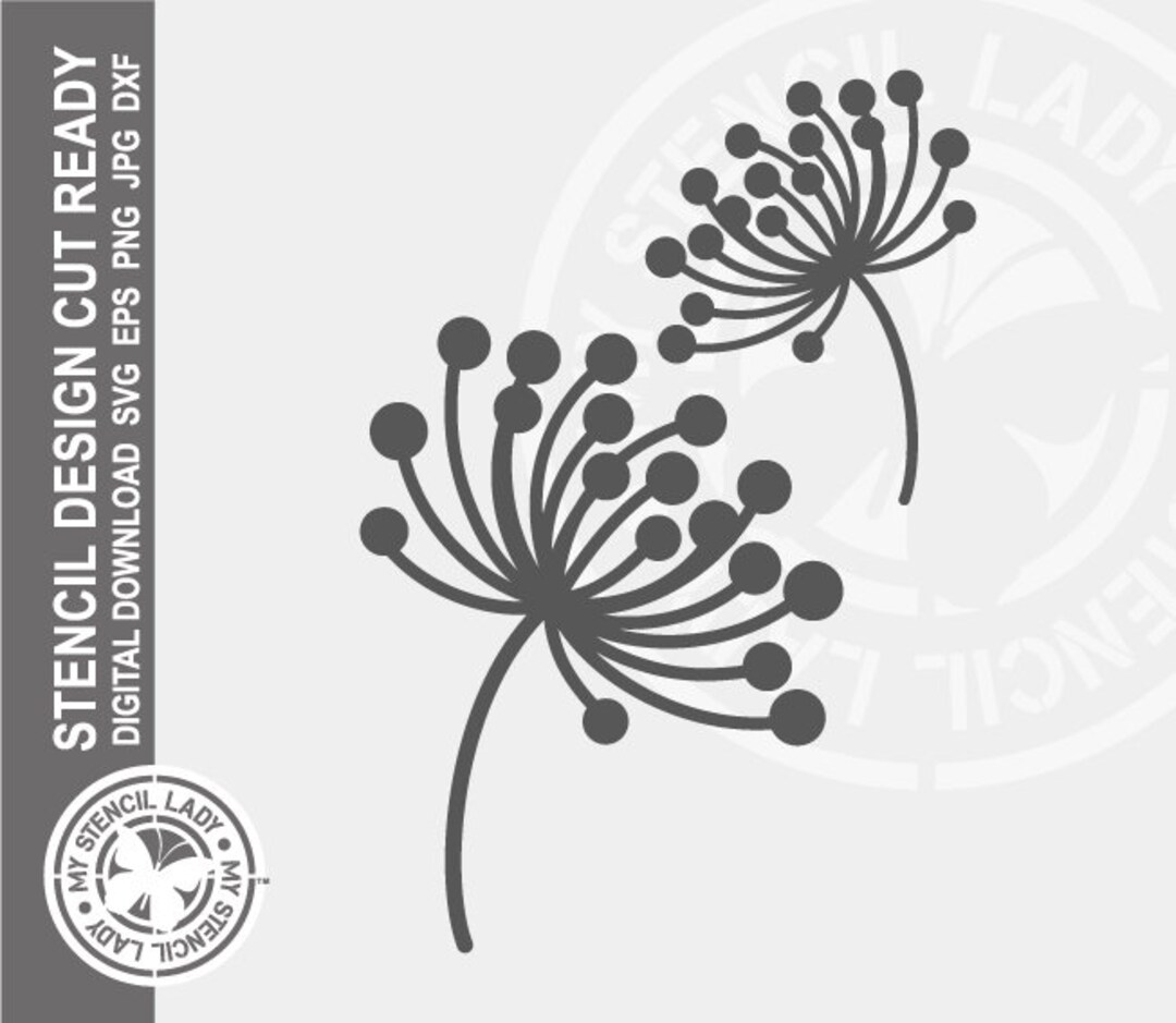Dandelion 117 Stencil Digital Download Laser Cricut Cut Ready Design ...