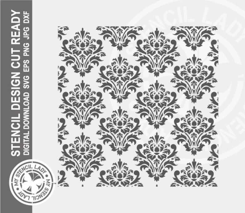 Damask Edged XL 333 Stencil Digital Download Laser Cricut Cut - Etsy