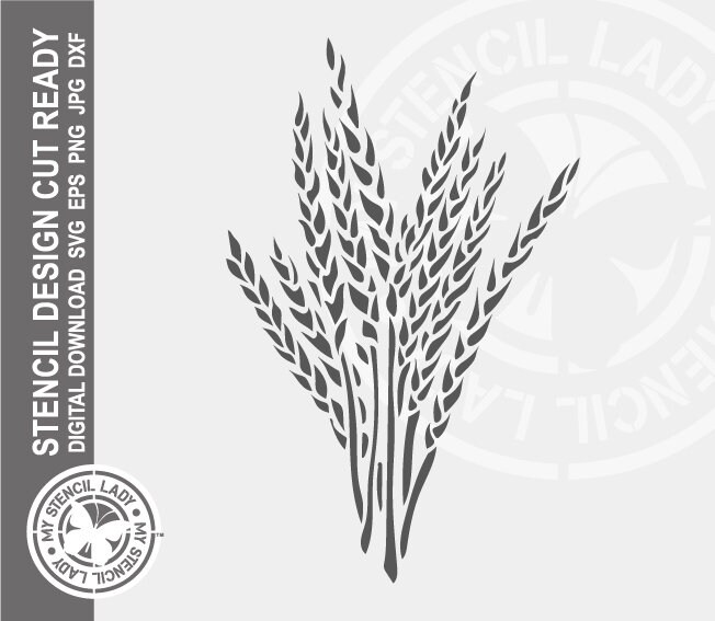 Wheat 1672 Stencil Digital Download Laser Cricut Cut Ready Design .svg ...