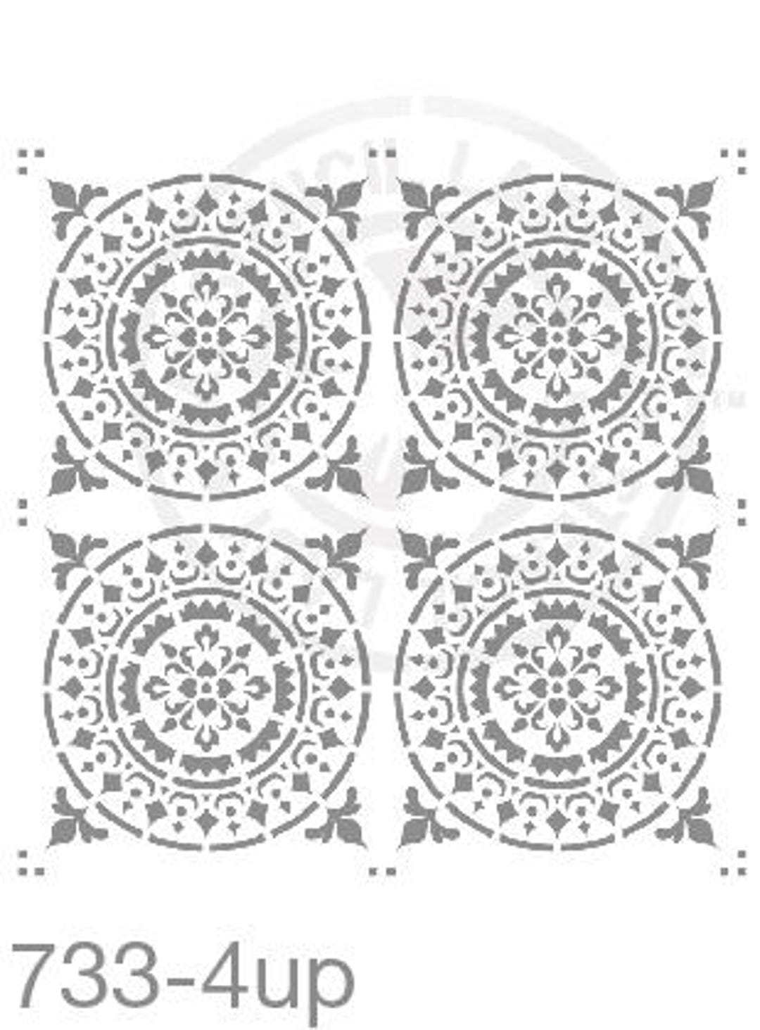 Tile Pattern Stencil 733 Repeating and Continuous Floor and Wall ...