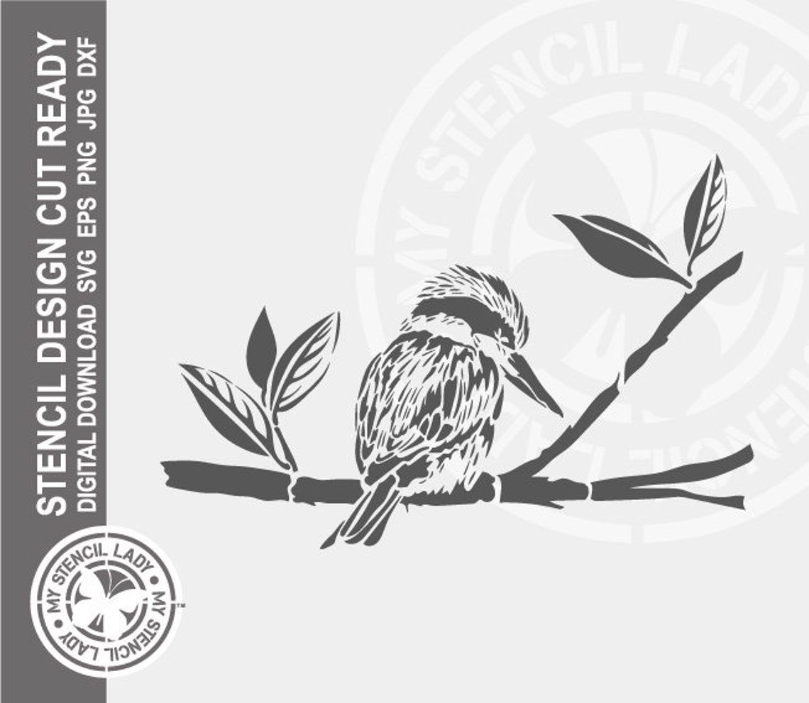 Kingfisher 1462 Stencil Digital Download Laser Cricut Cut Ready Design ...