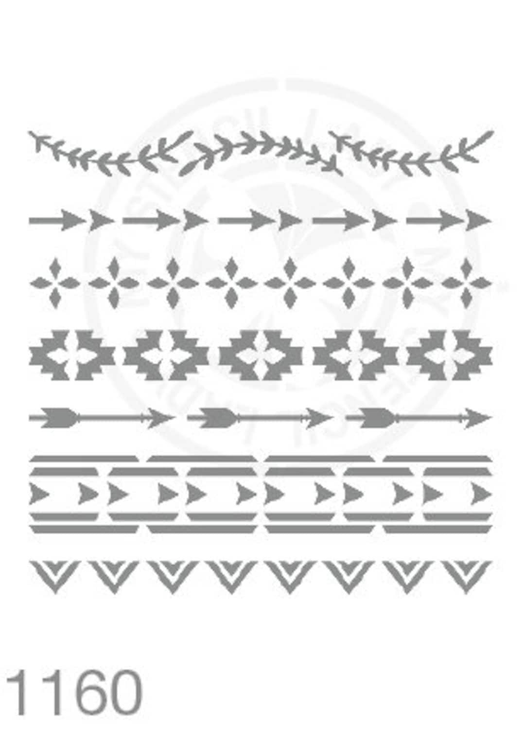 Boho and Aztec Style Border Stencil 1160 Decorative Reusable Borders ...