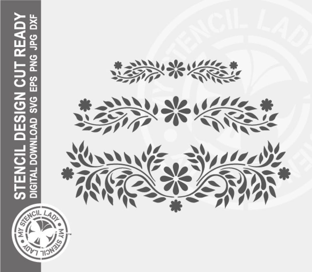 Bone Inlay Floral 795 Stencil Digital Download Laser Cricut Cut Ready ...
