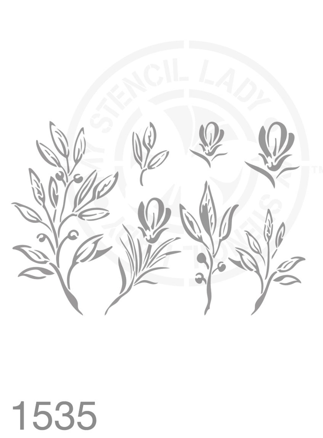 Plantilla de tallos y ramas de flores Stencil 1535 Diseño mylar ...