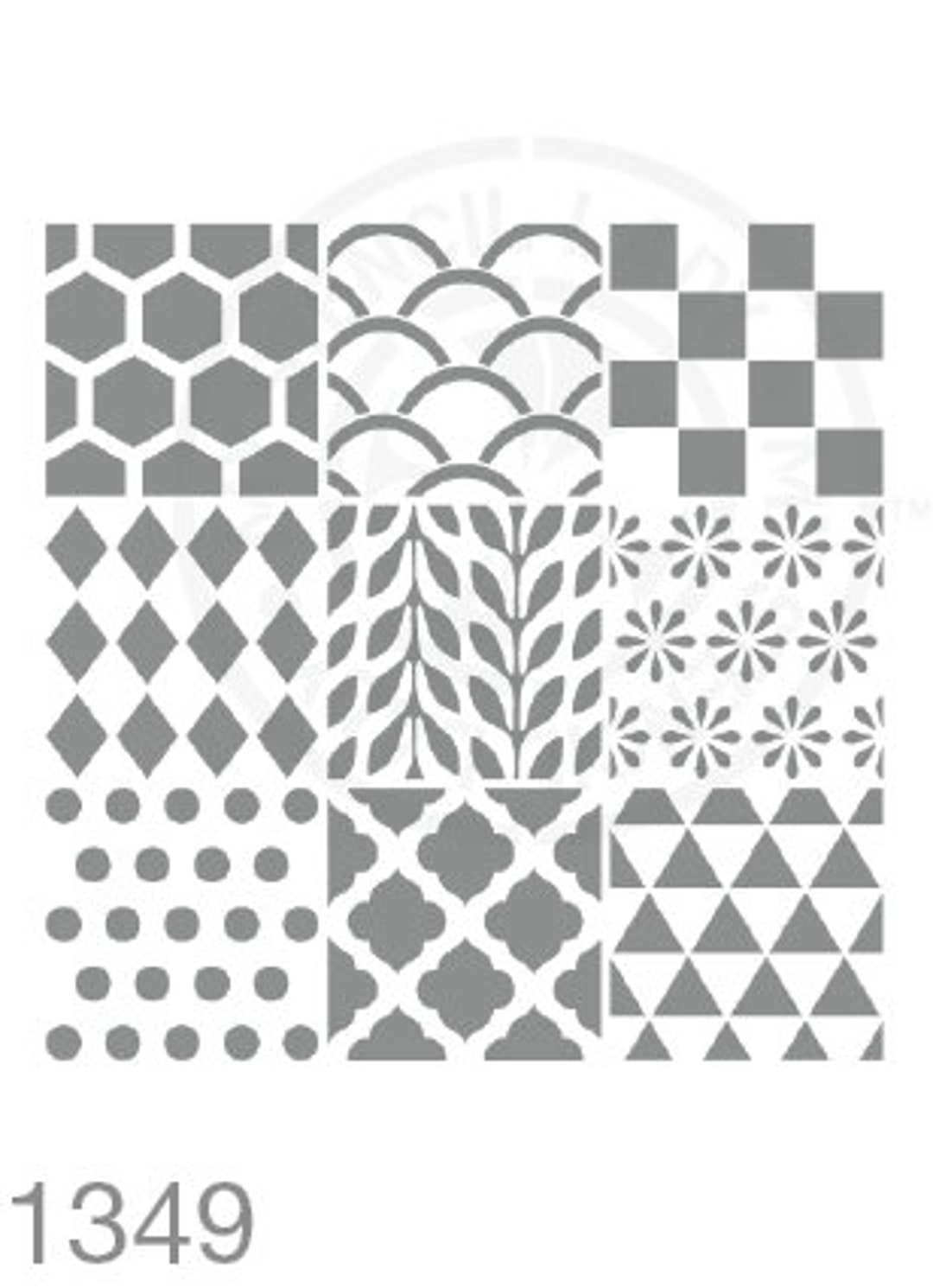 Tile Repeating Continuous Patterns Stencil 1349 Design Australian ...