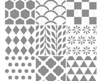 Tile Repeating Continuous Patterns Stencil 1357 Design Reusable Mylar ...