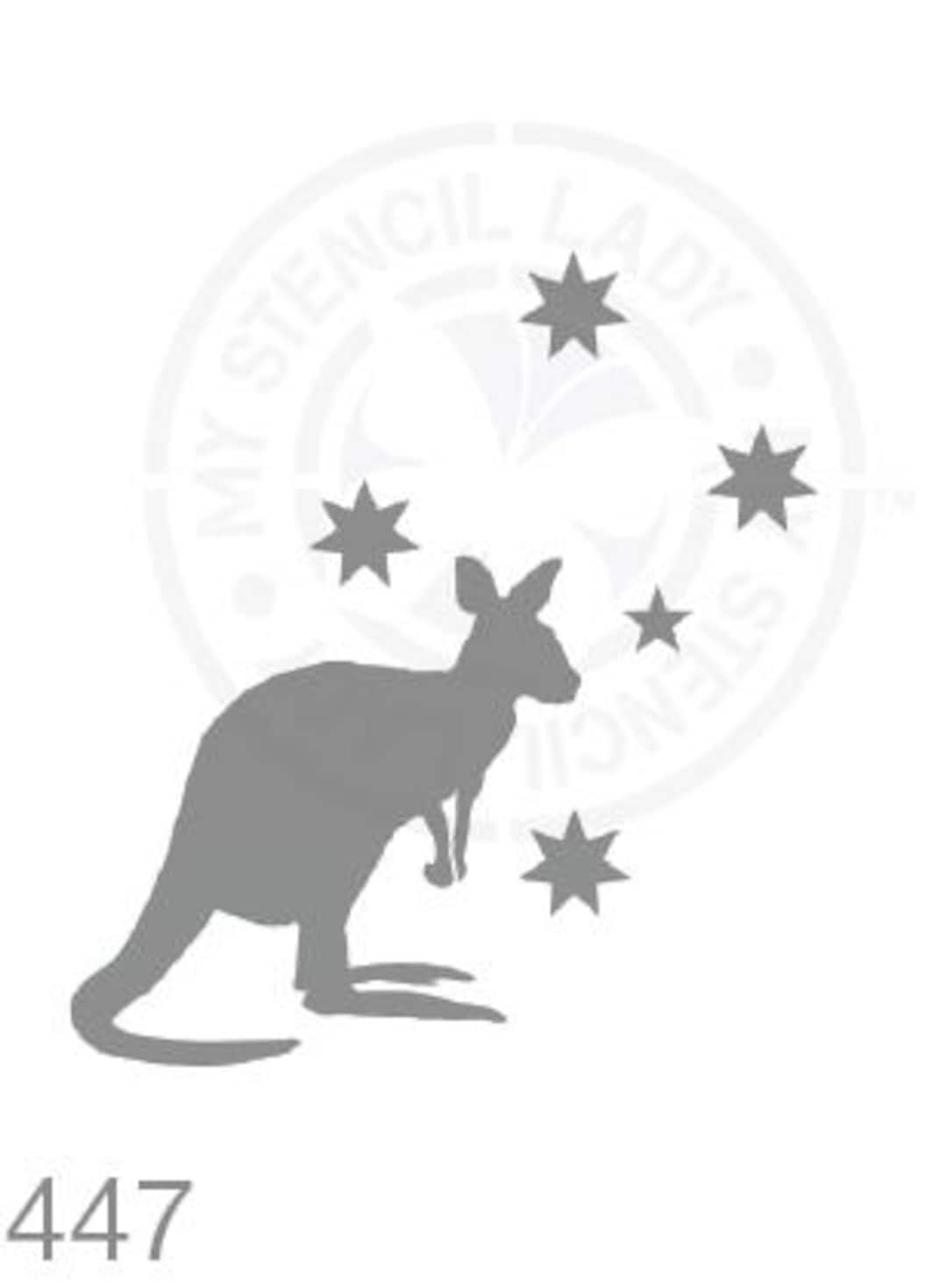 Kangaroo Stencil 447 Australian Natives Plants and Animals Reusable ...