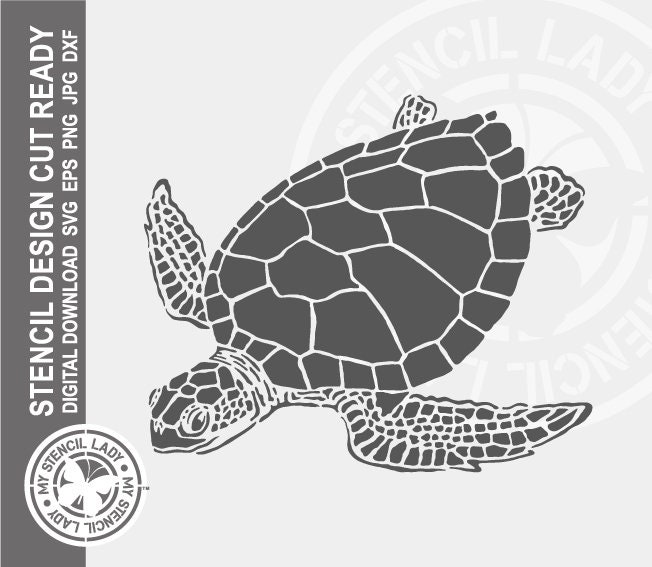 Turtle Sea Creatures Ocean Animals 886 Stencil Digital Download Laser ...