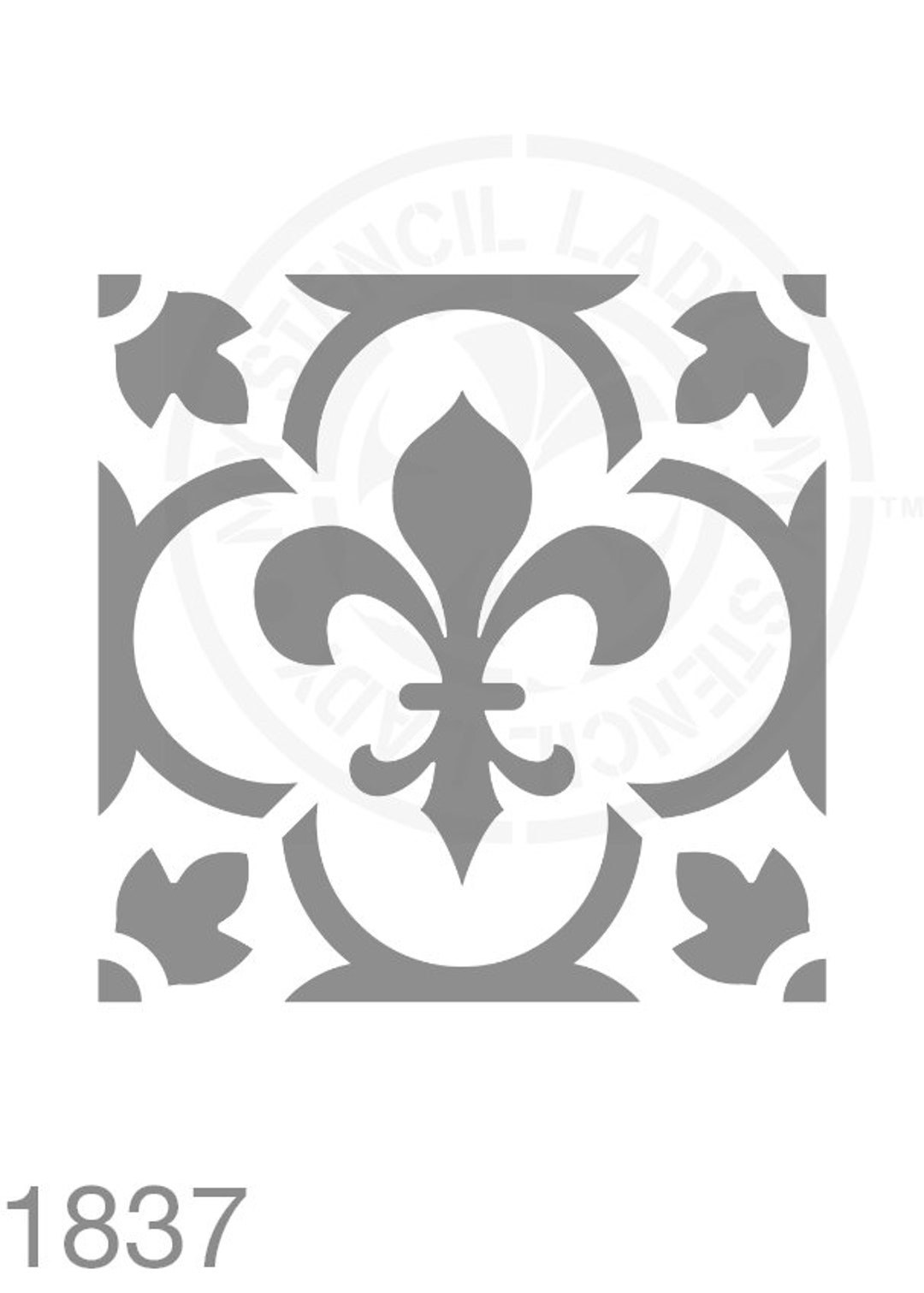 Tile Pattern Stencil 1837 Repeating and Continuous Floor and Wall ...