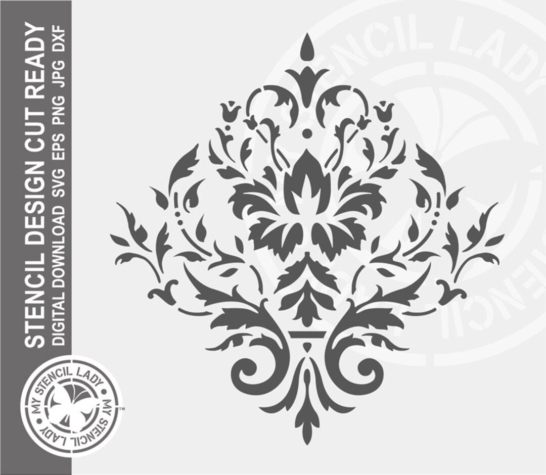 Damask 1118 Stencil Digital Download Laser Cricut Cut Ready Design ...