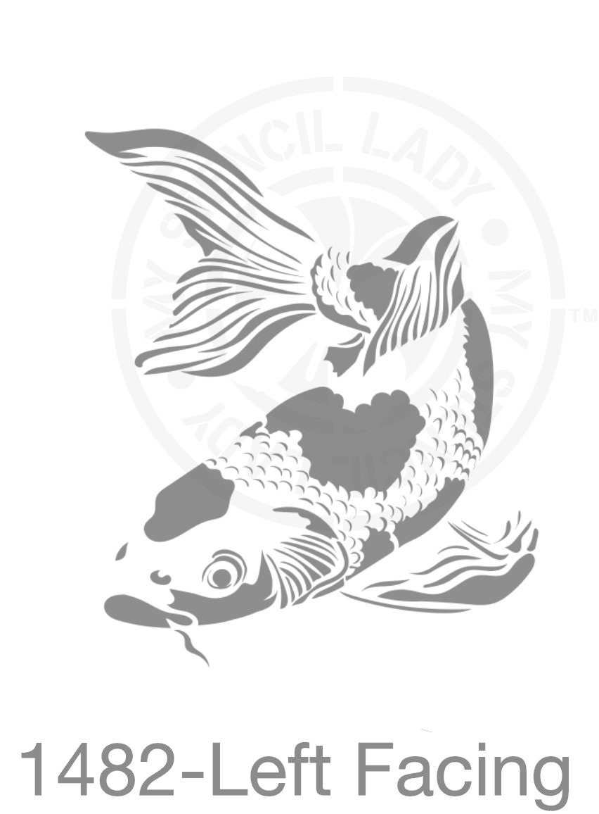 Koi Fish Stencil 1482 Design Reusable Mylar Painting and Cake Template ...