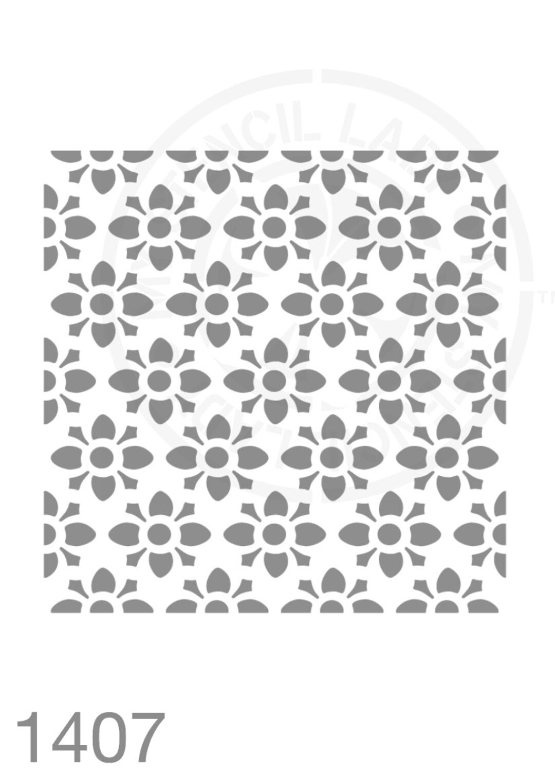 Retro Flower Repeating Pattern Stencil 1407 Design Australian Reusable ...