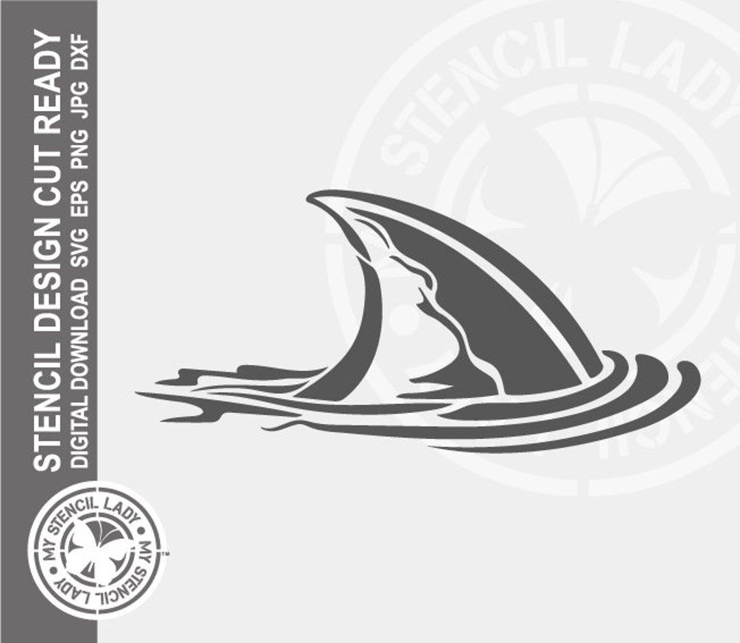Shark Fin 1760 Stencil Digital Download Laser Cricut Cut Ready Design ...