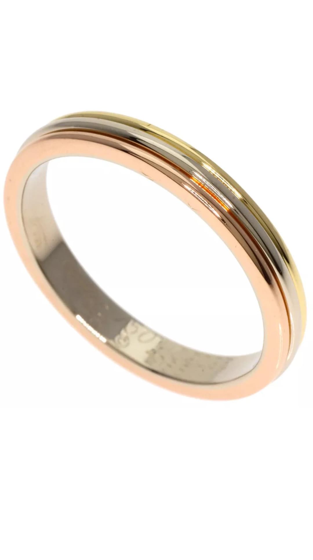 Authentic Cartier Trilogy Wedding Band 750 Yellow White Pink Gold K18 ...