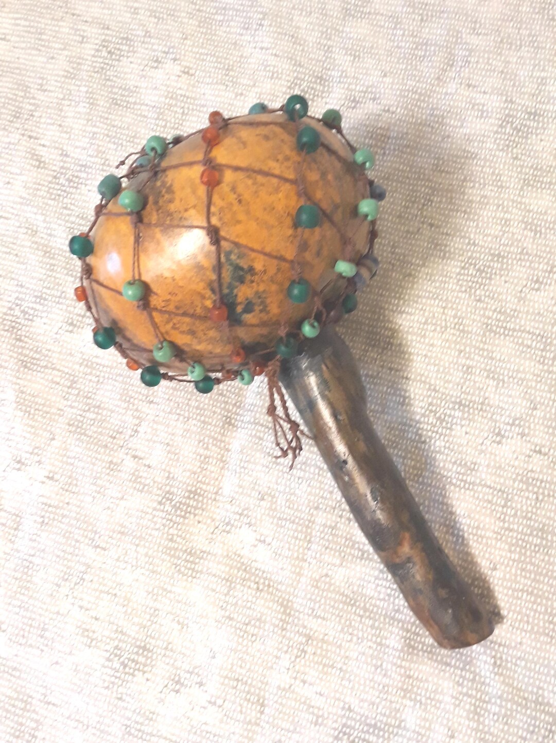 Teal Gourd Shaker, Aka Stick-shekere, Folk Percussion, Musical ...