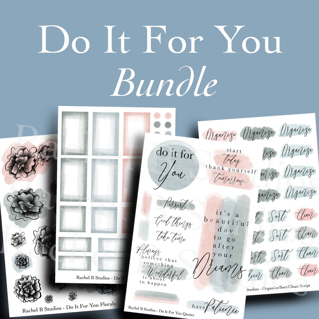 Do It for You Bundle > Sticker Kit Set > Pastel Watercolor Planner ...