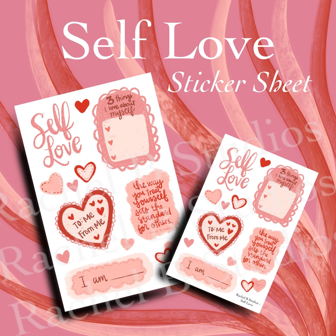 Self Love Sticker Sheet Love Yourself Valentines Planner Stickers ...