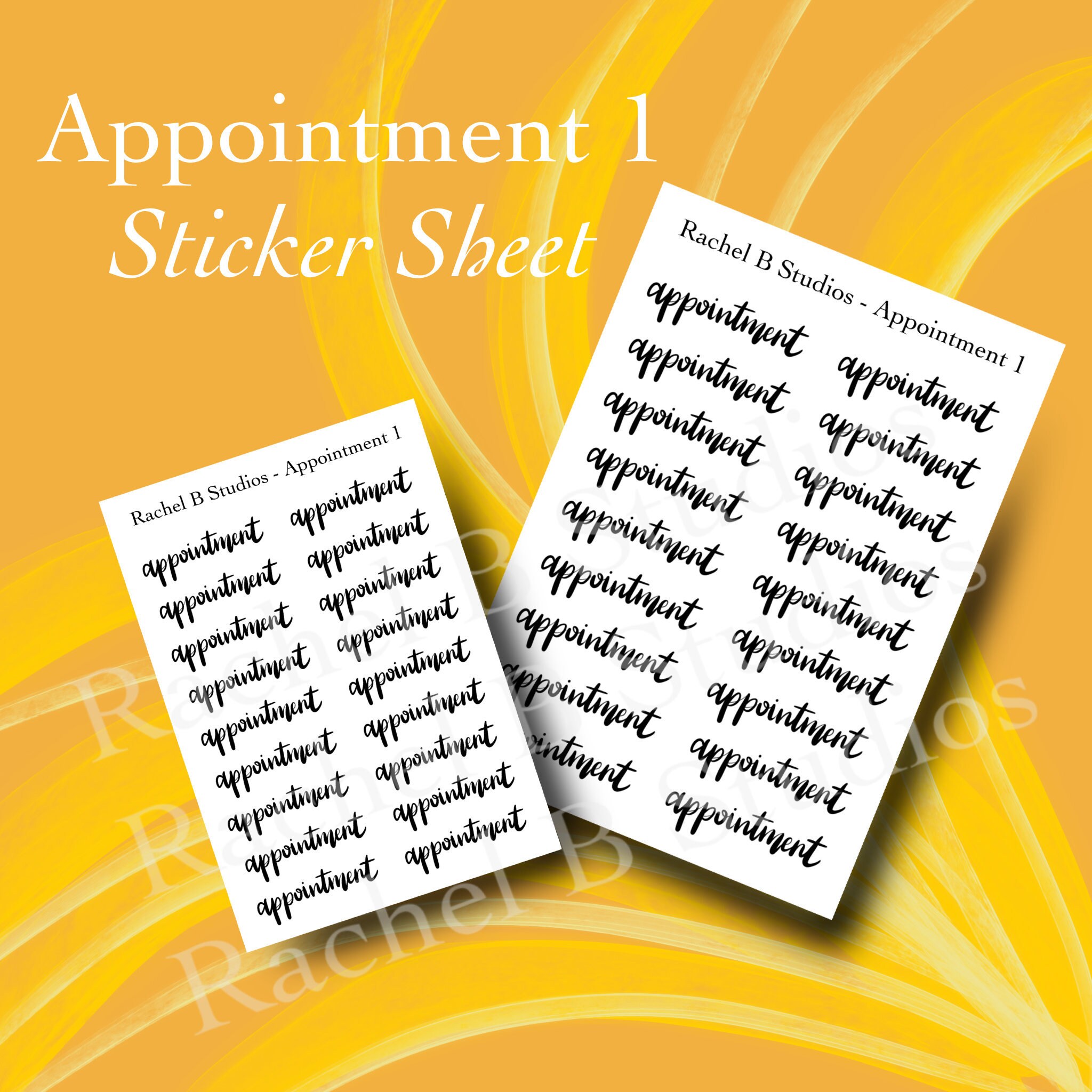 Appointment 1 Sticker Sheet Hand Lettered Planner | Etsy