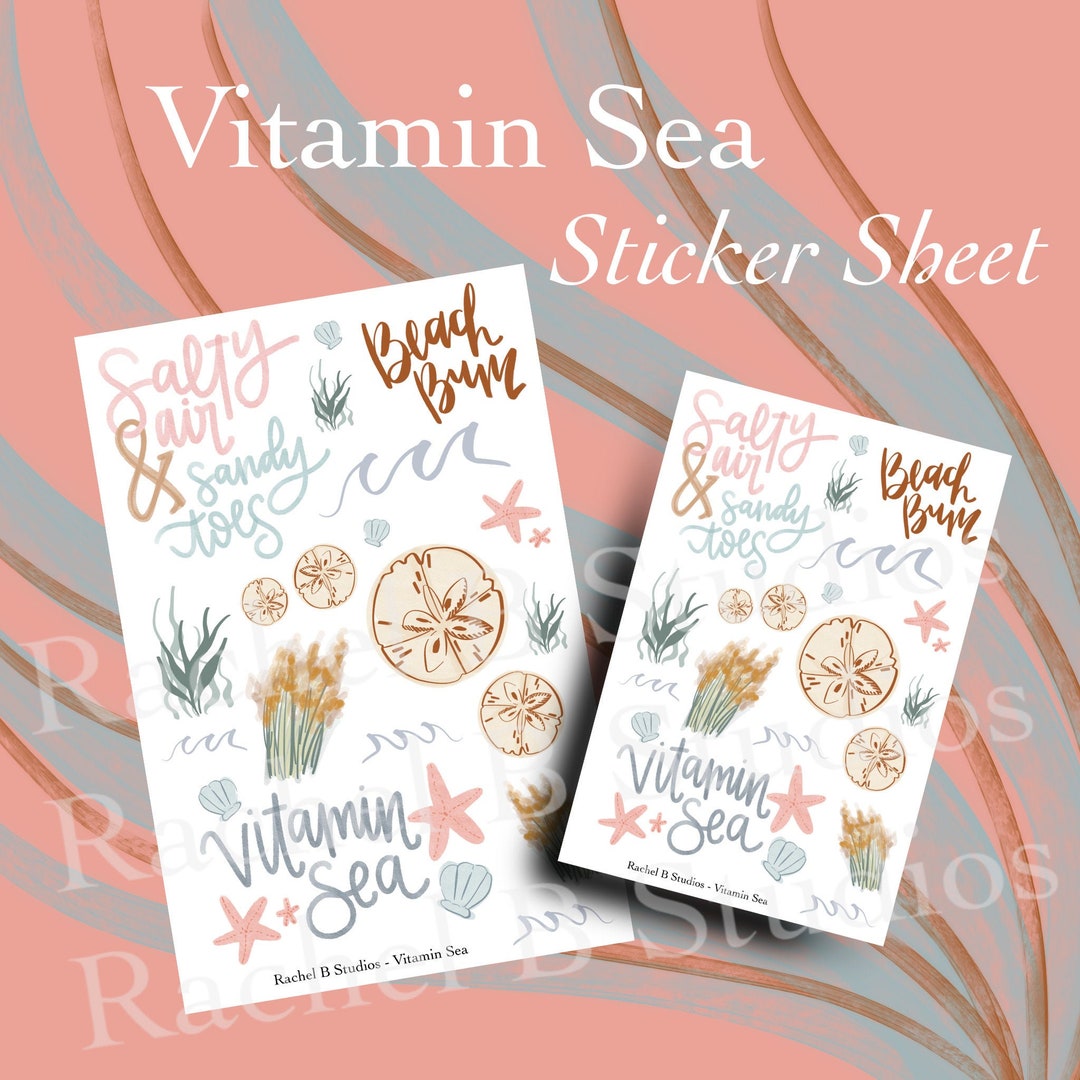 Vitamin Sea Sticker Sheet > Pastel Beach Summer Stickers > Decorative ...