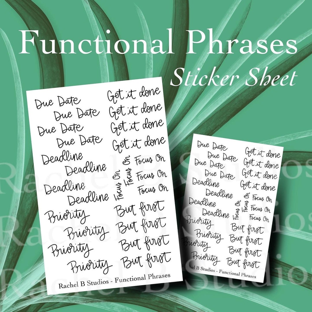 Functional Phrases Sticker Sheet > Priority Get It Done Deadline but ...