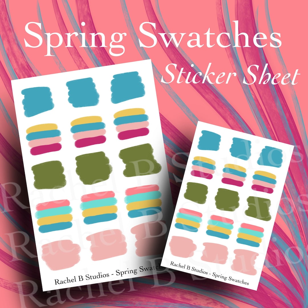 Spring Swatches Sticker Sheet > Bright Color Palette Abstract Planner ...