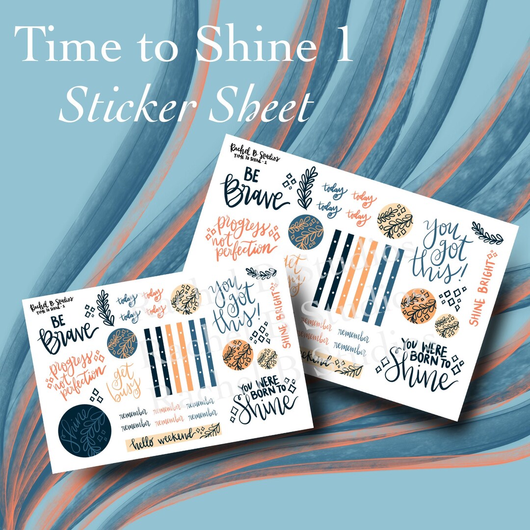 Time to Shine 1 Sticker Sheet > Functional Planner Stickers > Paper ...