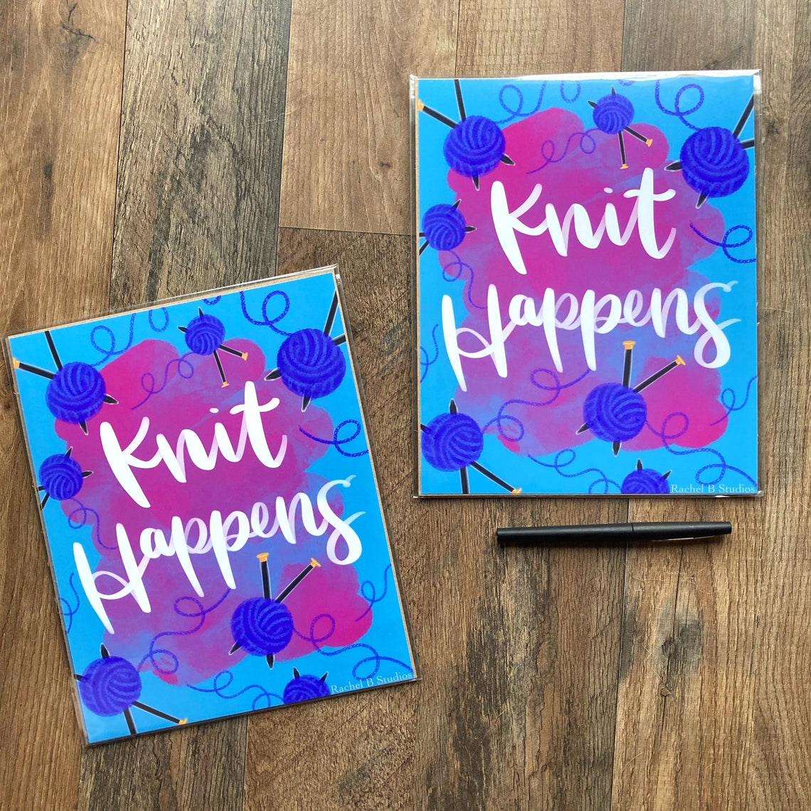 Knit Happens Art Print Sassy Knitting Crafter Wall Art - Etsy UK