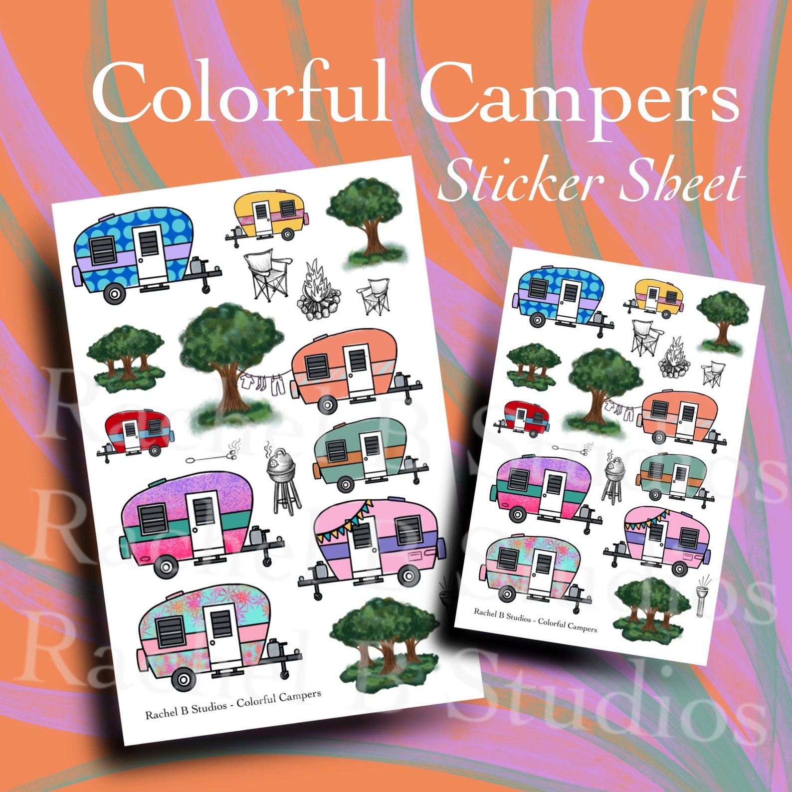 Colorful Campers Sticker Sheets Fun RV Camping Planner - Etsy