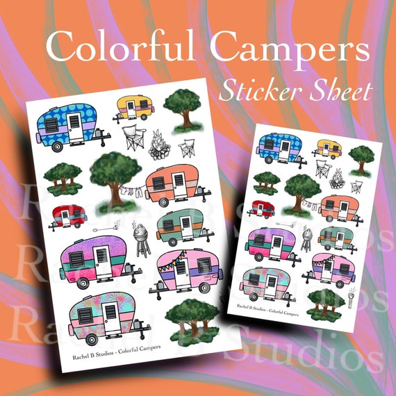 Colorful Campers Sticker Sheets Fun RV Camping Planner | Etsy