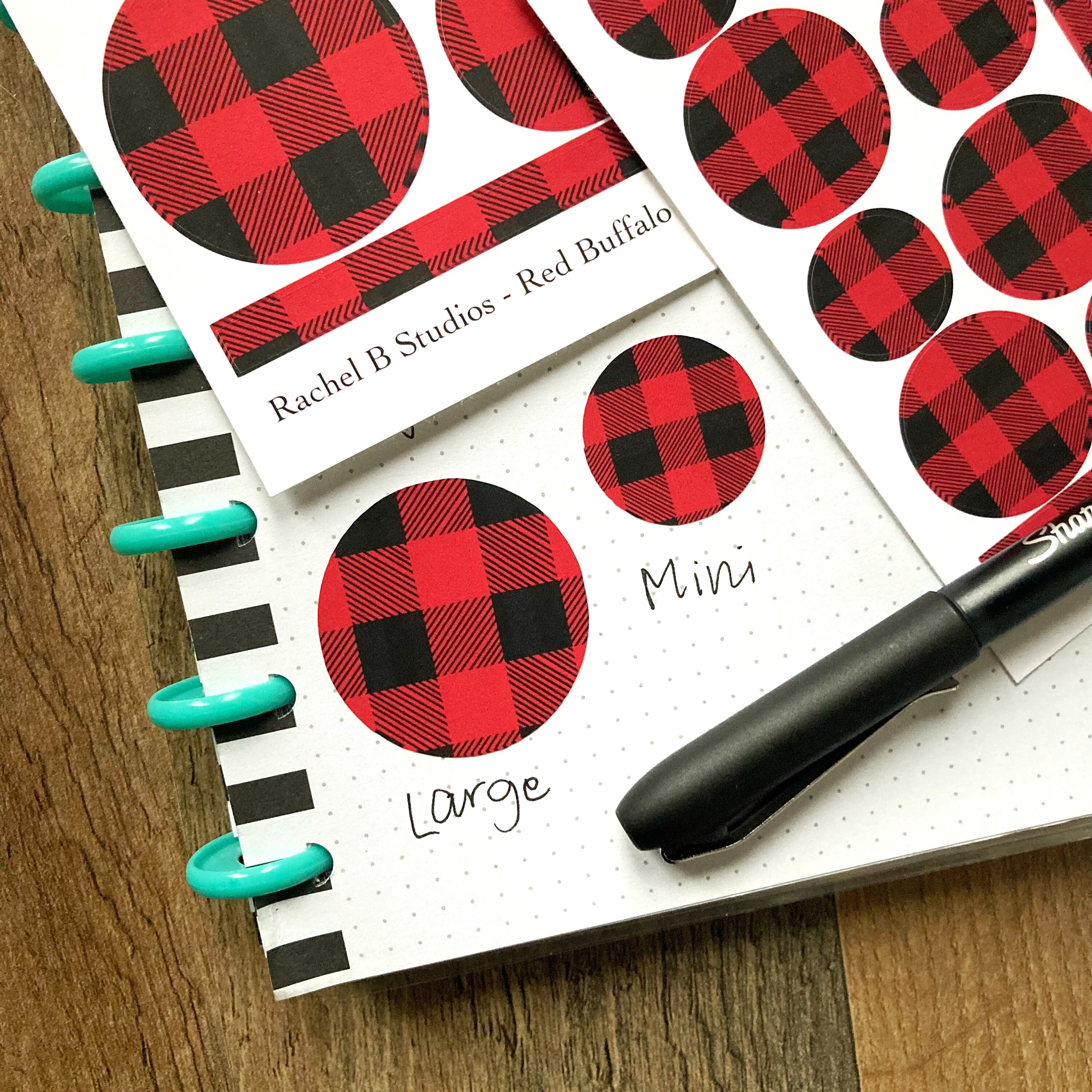 Red Buffalo Plaid Sticker Sheet Christmas Print Red and | Etsy