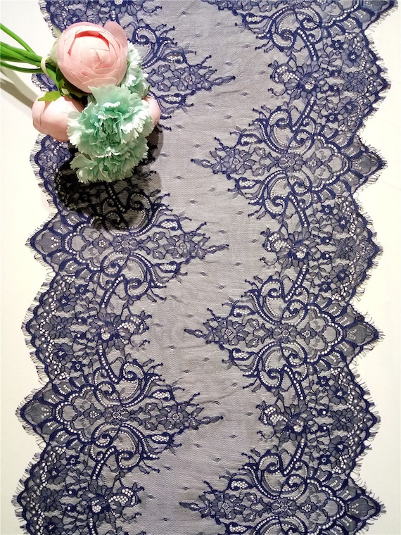 Navy Lace Table Runner Navy Runner for Wedding Navy Wedding 15 | Etsy