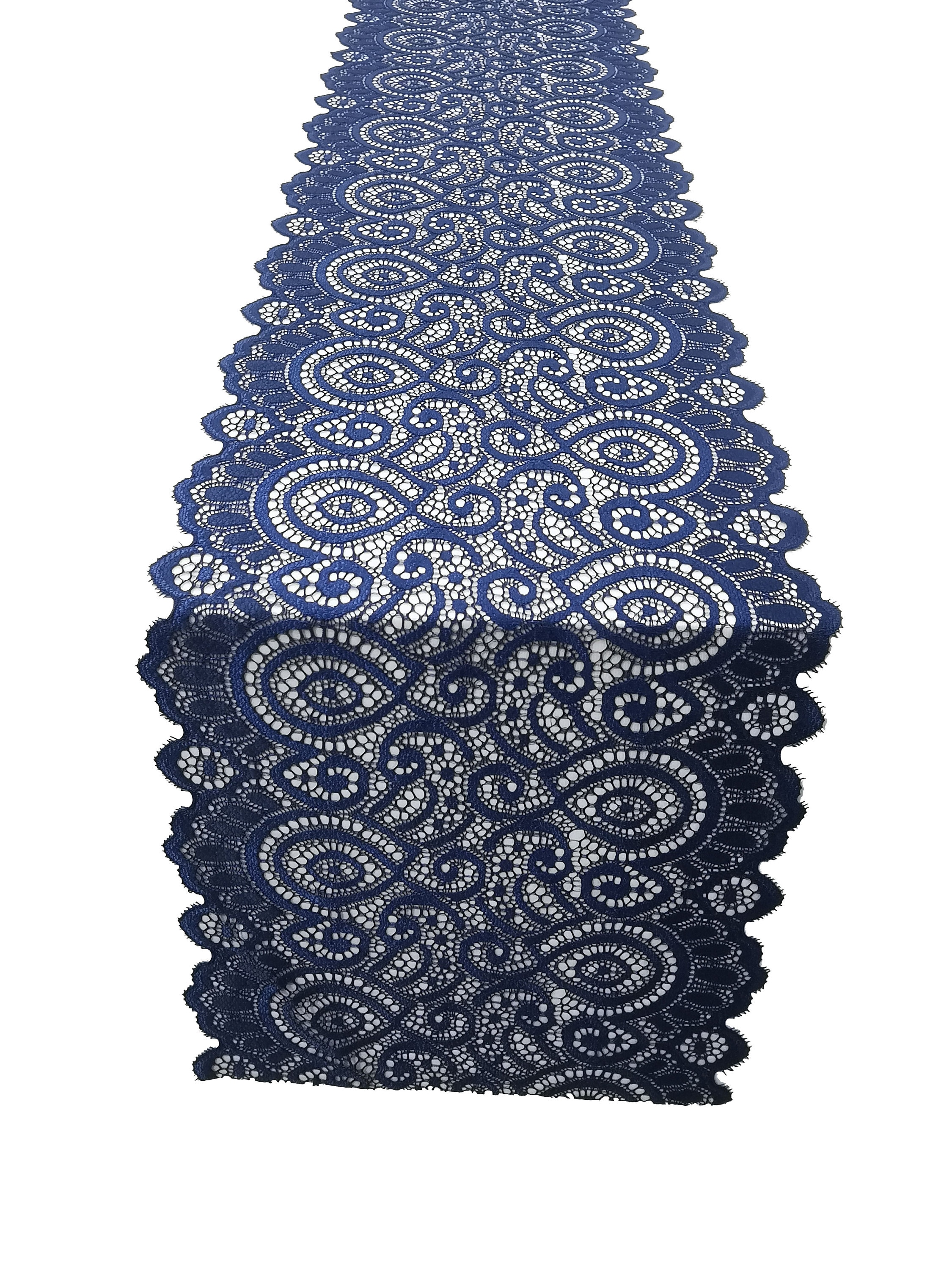 Navy Table Runners , Navy Lace Runners for Wedding, Navy Wedding ...