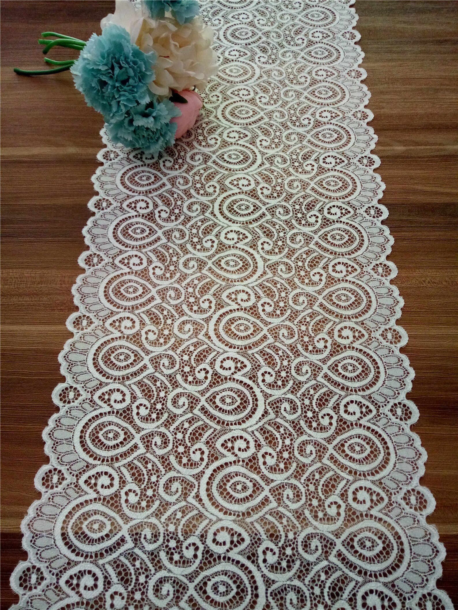 12 in / 30.5cm Wide Elegant Wedding Table Runners White - Etsy