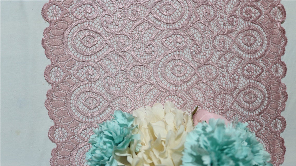 Blush Lace Table Runner Wedding Table Runner 12 Inches / | Etsy