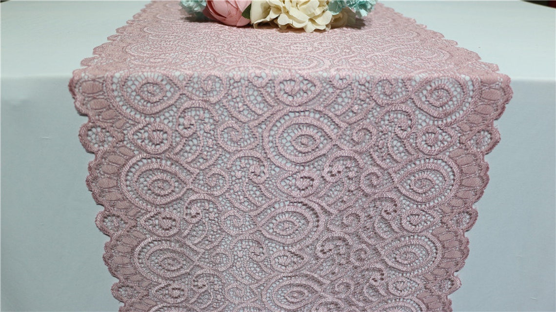 Blush Lace Table Runner Wedding Table Runner 12 Inches / | Etsy