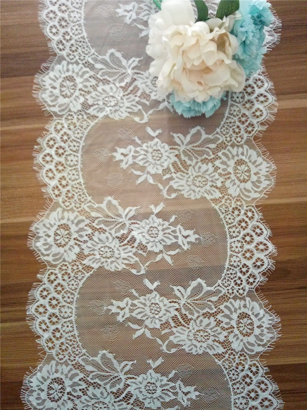 Wedding table runners Lace table runner 12 inches wide | Etsy