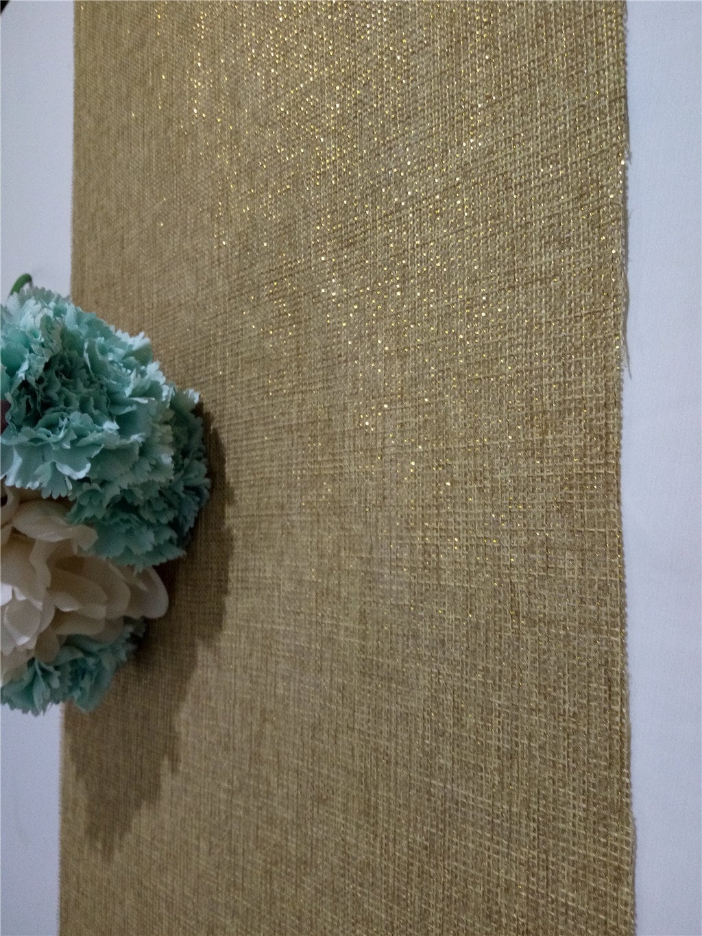 Gold burlap table runner Burlap table runner with golden | Etsy