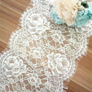 Ivory Lace Table Runner , Lace Table Runner, 12 Inches Wide, Wedding ...