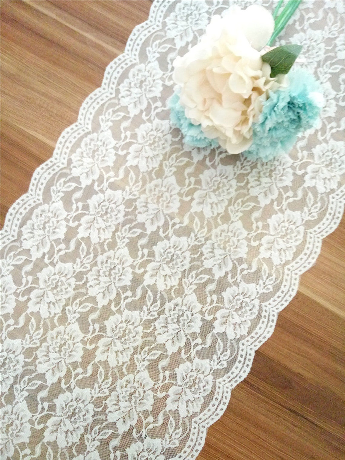 Lace Table Runner , 12 Inches / 30cm Wide, Wedding Decor, Overlay ...