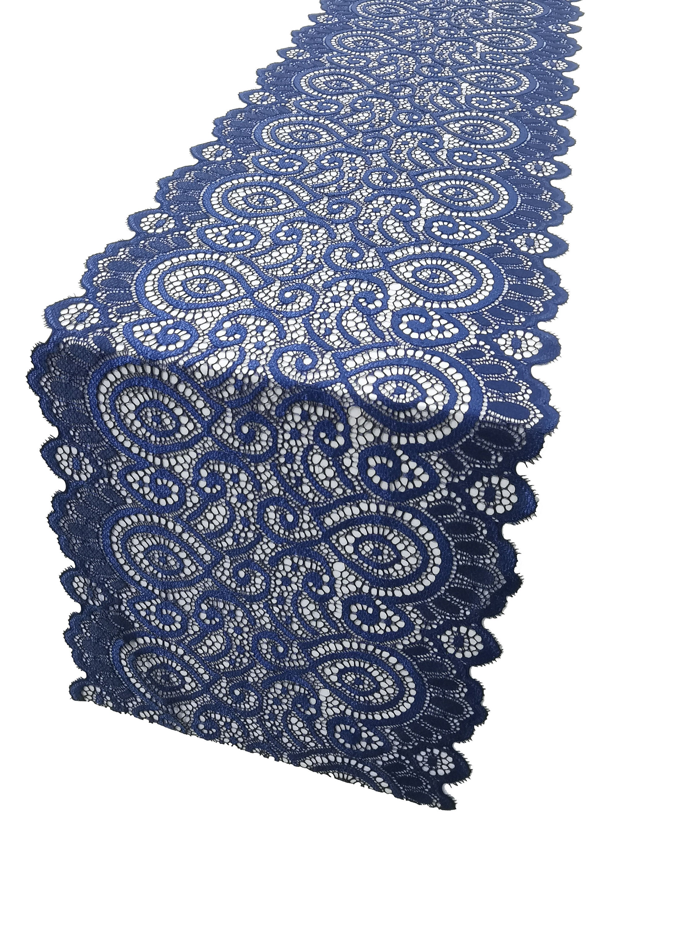 Navy Table Runners , Navy Lace Runners for Wedding, Navy Wedding ...