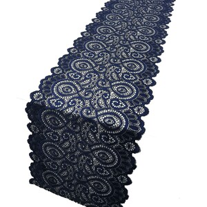 Navy Table Runners , Navy Lace Runners for Wedding, Navy Wedding ...