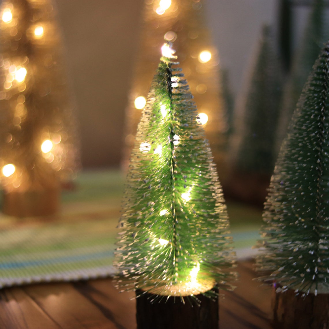 Mini Christmas Tree With LED Light Small Sisal Tree Light Up - Etsy