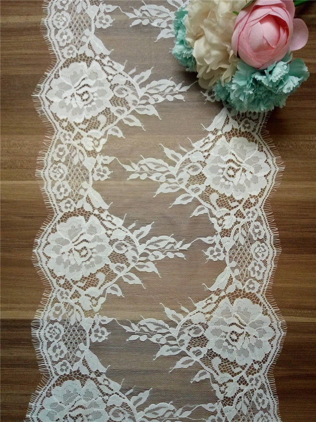 Ivory Lace Table Runner , Lace Table Runner, 13 Inches/33cm Wide ...